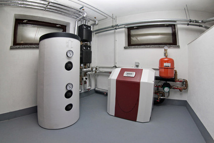 Zentrale Warmwasserversorgung im Badezimmer