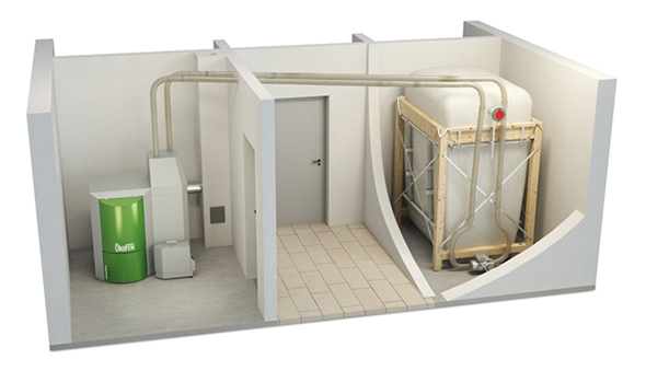 Pellet Sacksilo: freie Wahl des Pelletlagerraums