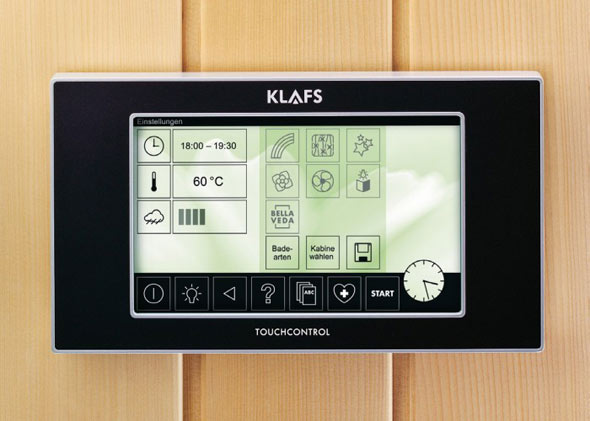 Saunasteuerung reguliert Temperatur & Feuchtigkeit in der Sauna